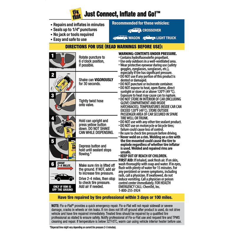 Fix-a-Flat 20 oz. for Large Tires | Emergency Flat Tire Repair